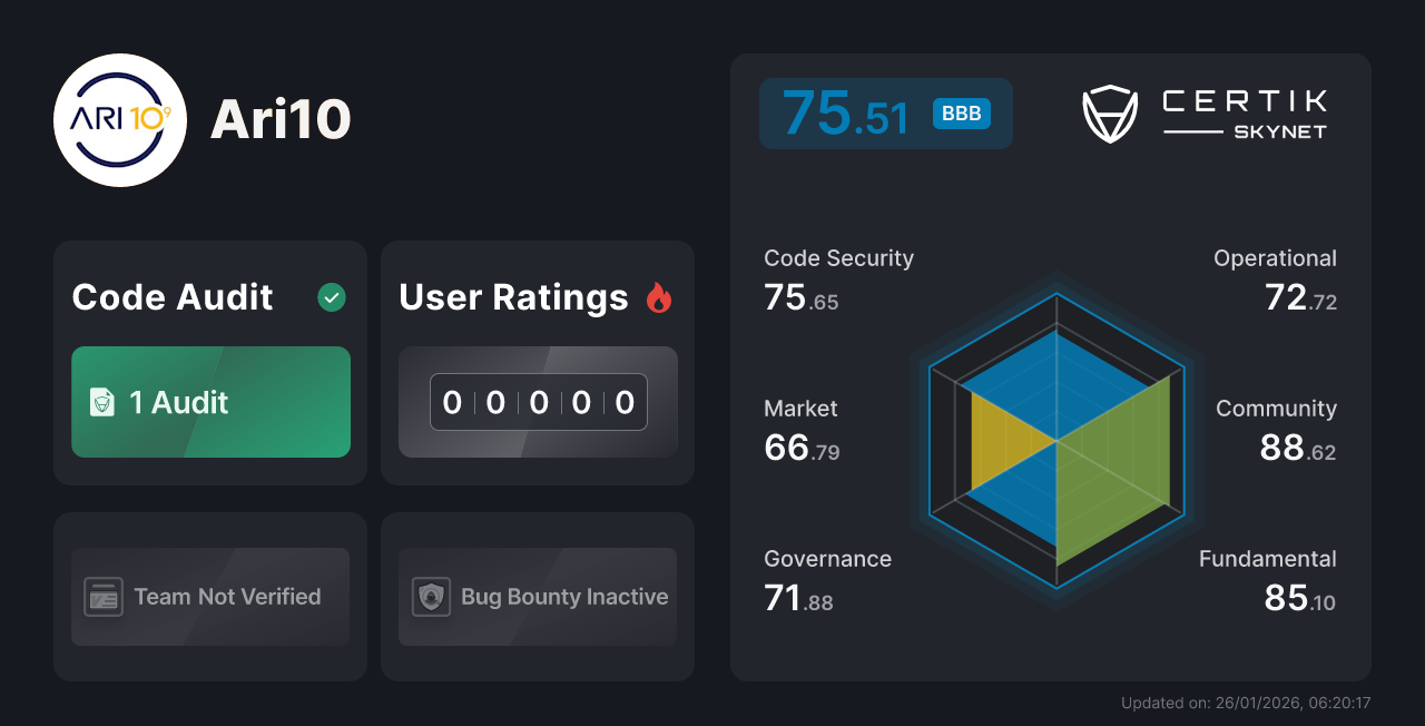 Ari10 - CertiK Skynet Project Insight