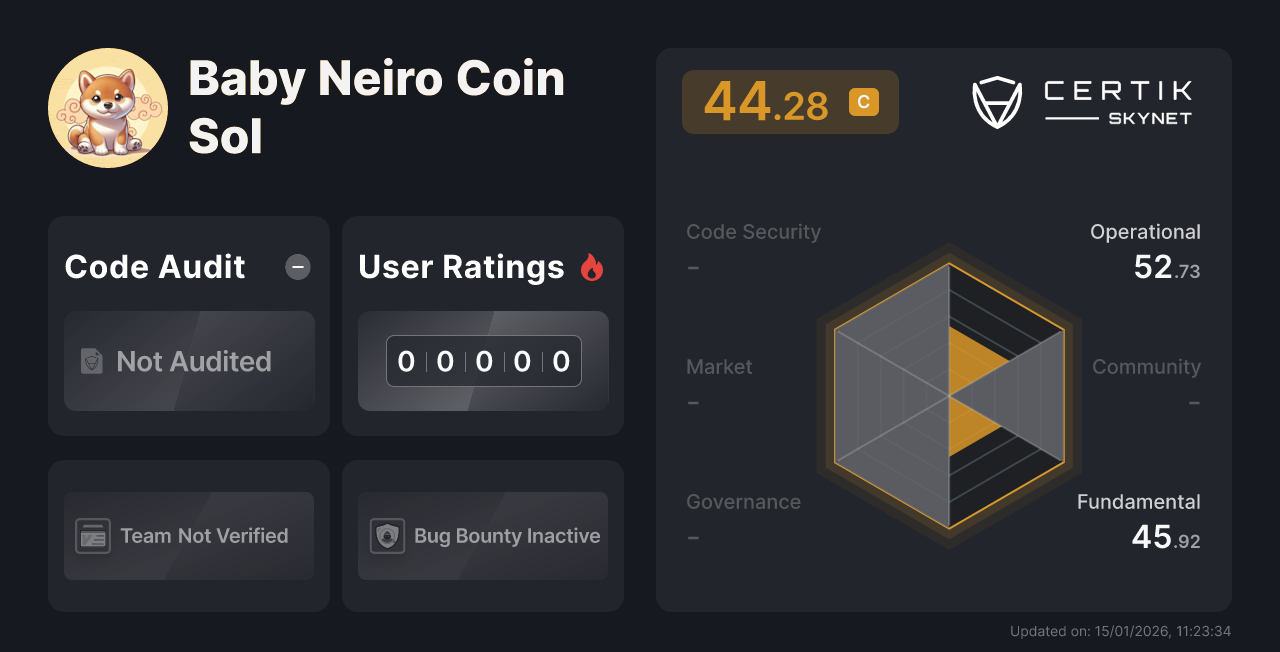 Baby Neiro Coin Sol - CertiK Skynet Project Insight