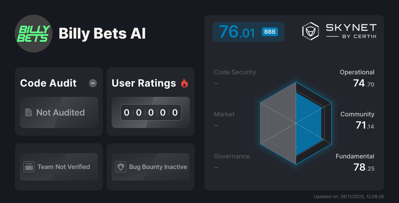 Billy Bets AI - CertiK Skynet Project Insight