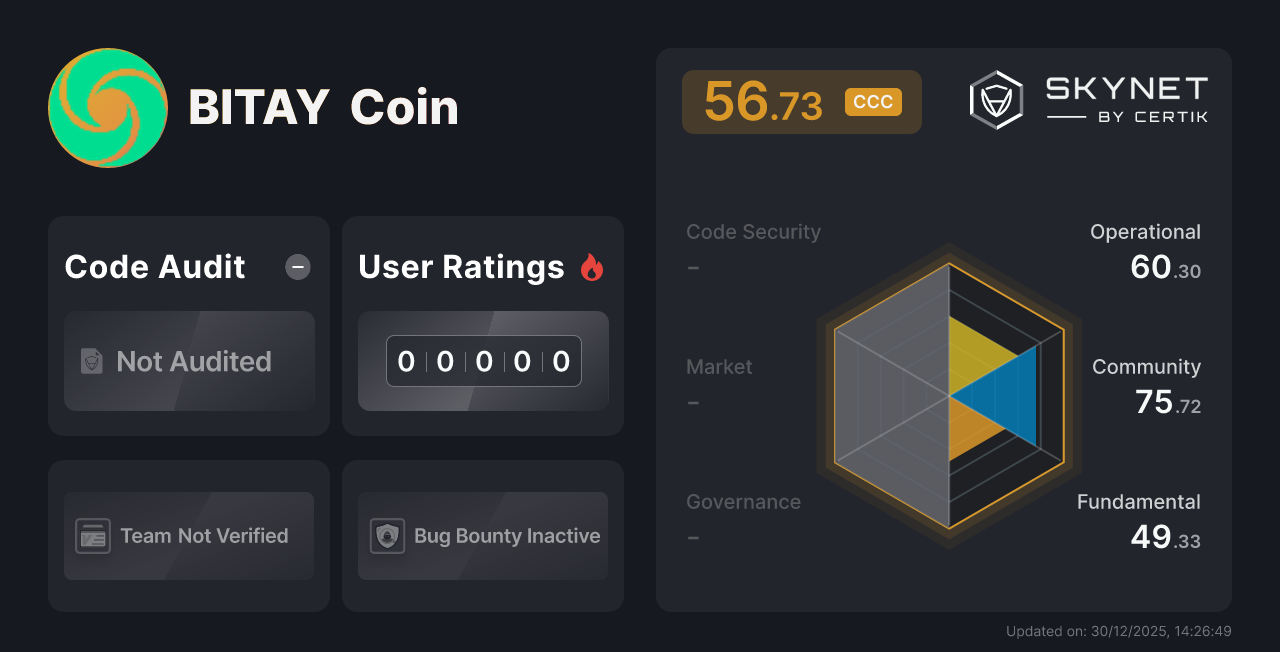BITAY Coin - CertiK Skynet Project Insight