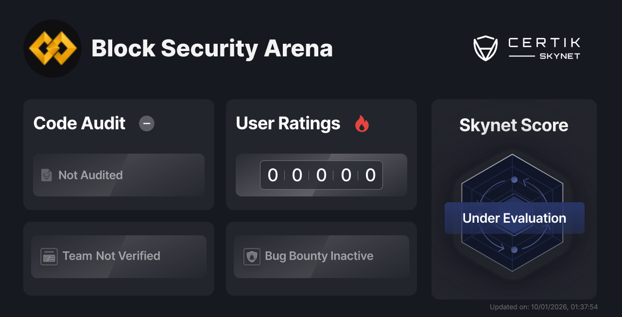 Block Security Arena - CertiK Skynet Project Insight