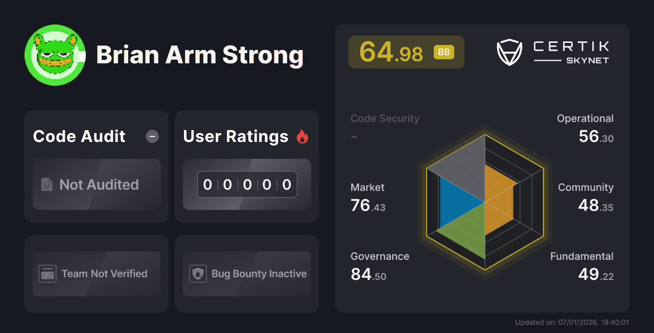 Brian Arm Strong - CertiK Skynet Project Insight