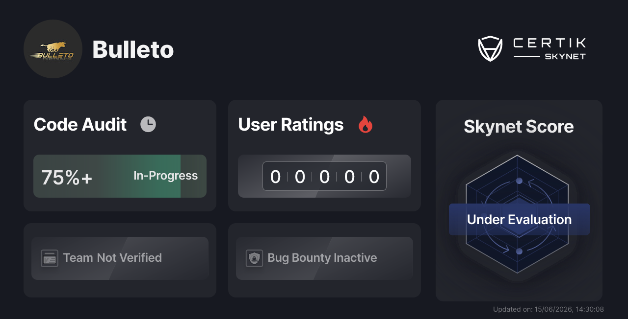 Bulleto - CertiK Skynet Project Insight