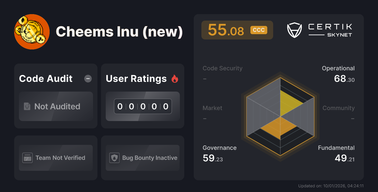 Cheems Inu (new) - CertiK Skynet Project Insight