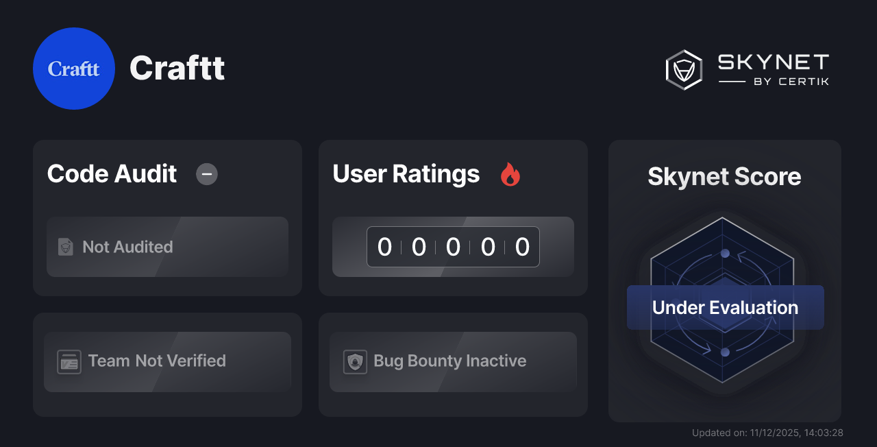 Craftt - CertiK Skynet Project Insight