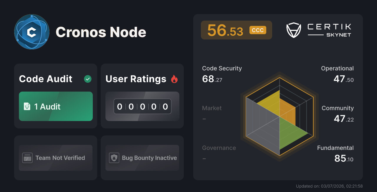 Cronos Node - CertiK Skynet Project Insight