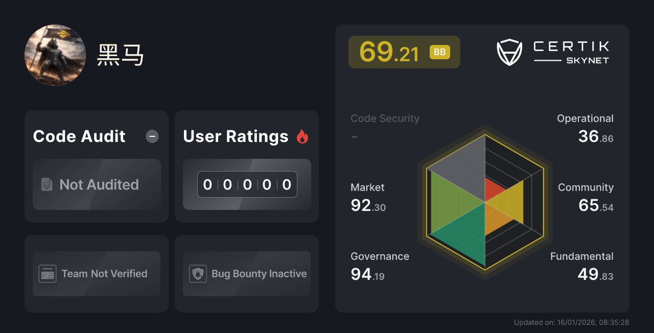 黑马 - CertiK Skynet Project Insight
