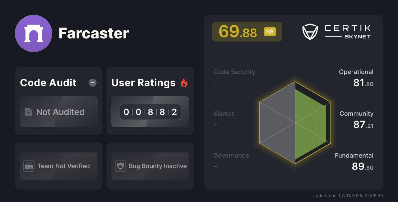Farcaster - CertiK Skynet Project Insight
