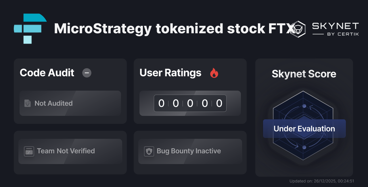 MicroStrategy tokenized stock FTX - CertiK Skynet Project Insight
