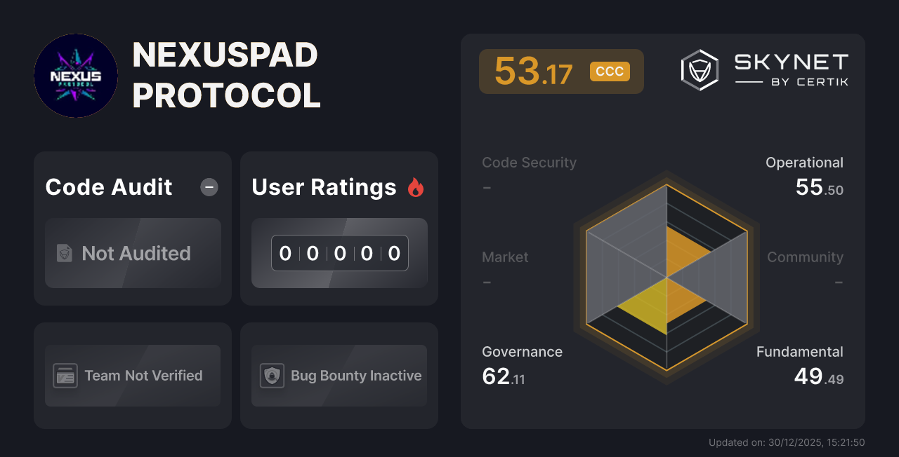 NEXUSPAD PROTOCOL - CertiK Skynet Project Insight