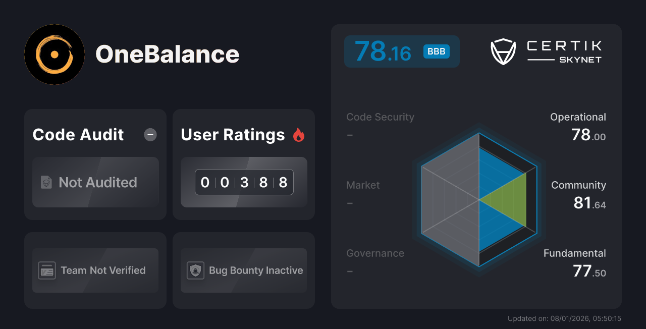 OneBalance - CertiK Skynet Project Insight