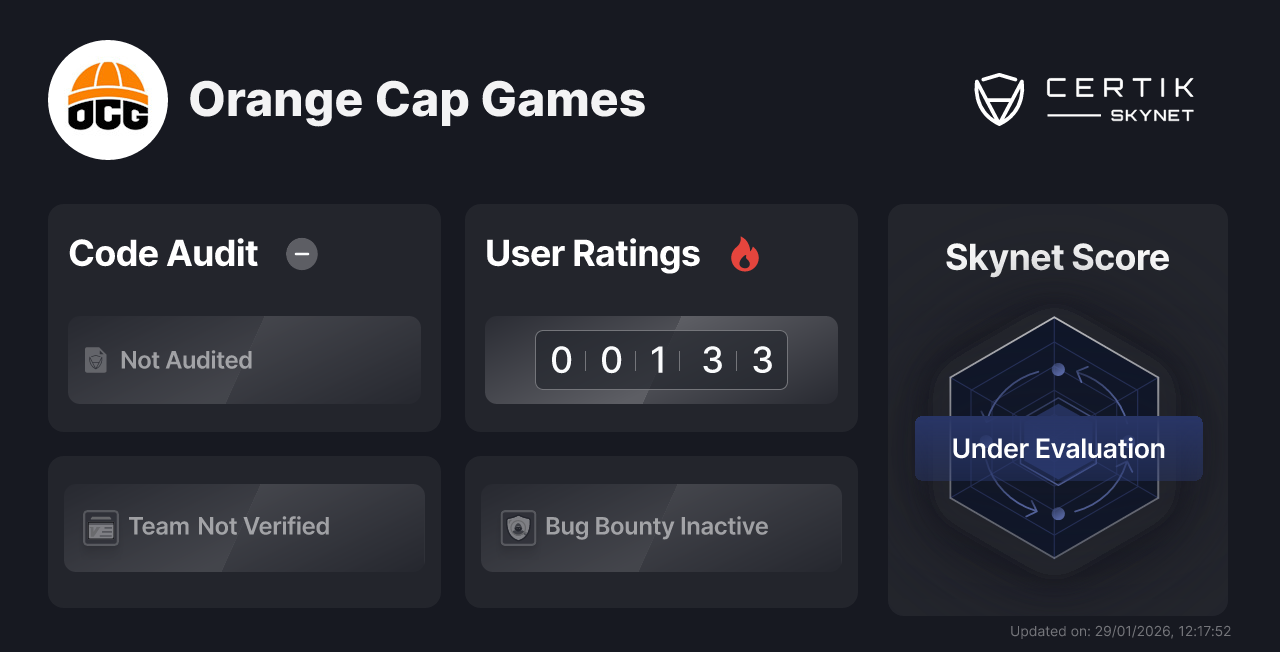 Orange Cap Games - CertiK Skynet Project Insight