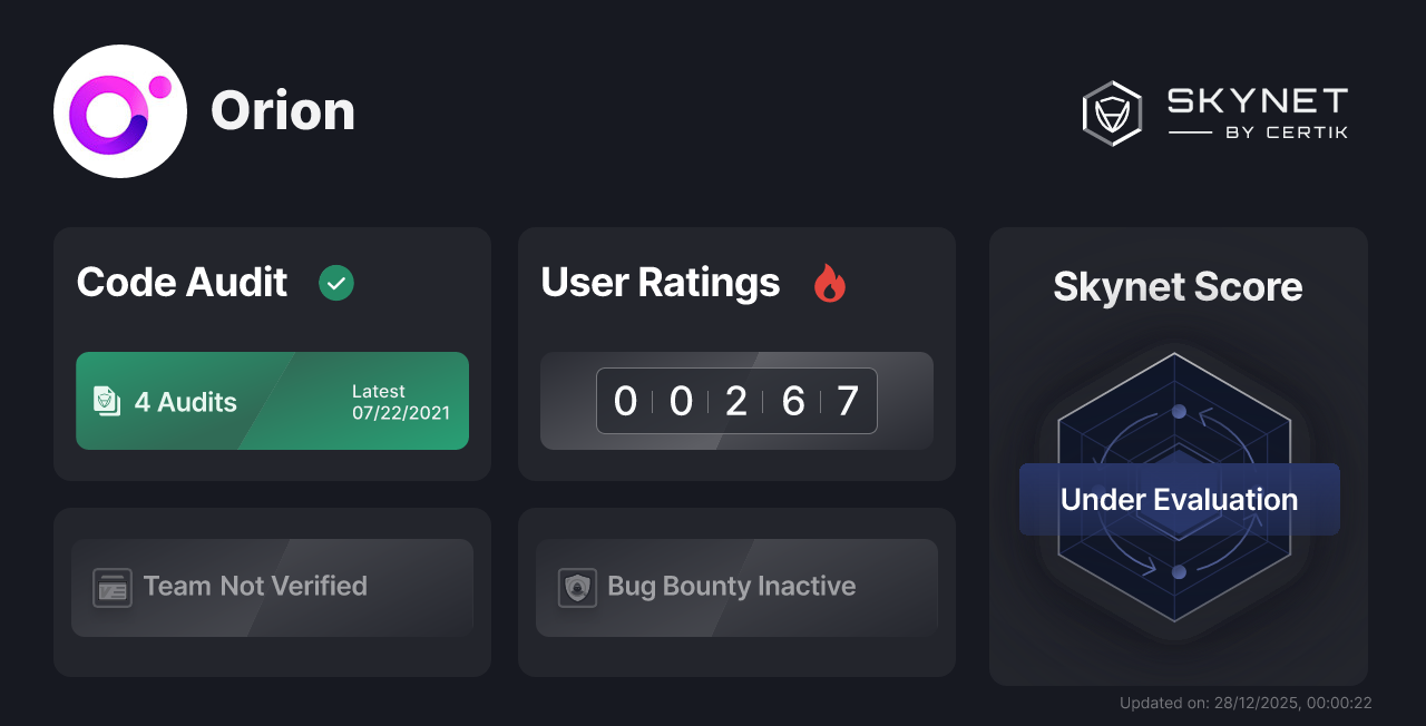 Orion - CertiK Skynet Project Insight