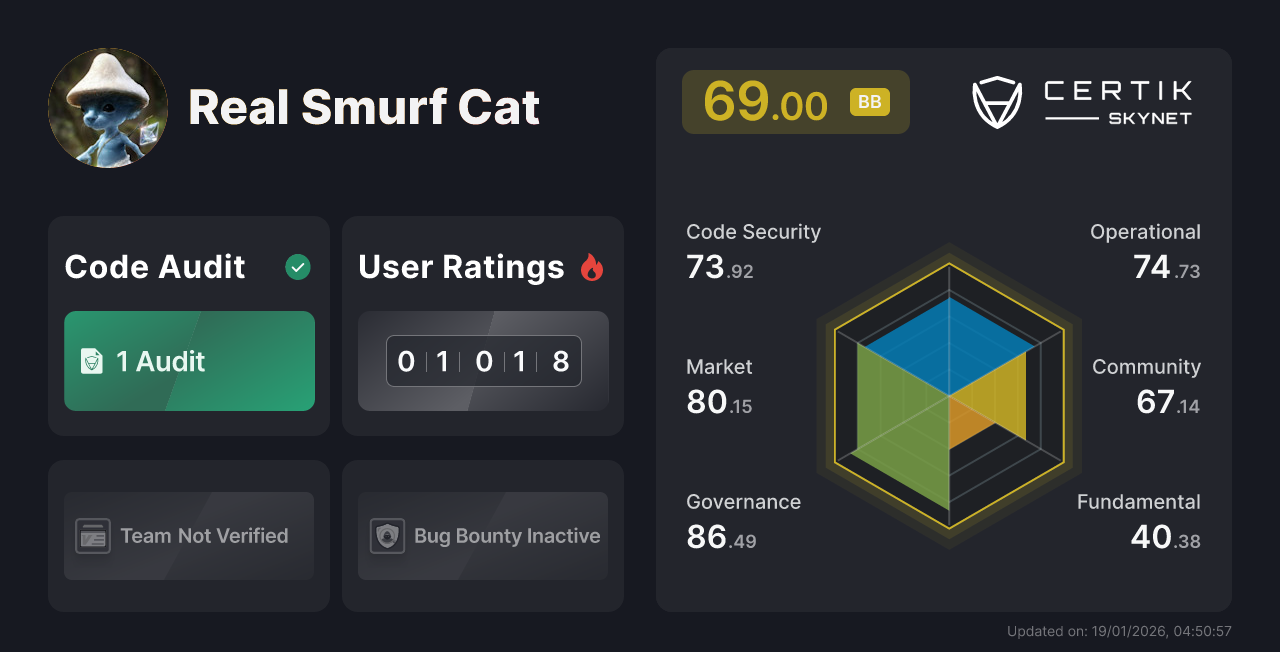 Real Smurf Cat - CertiK Skynet Project Insight