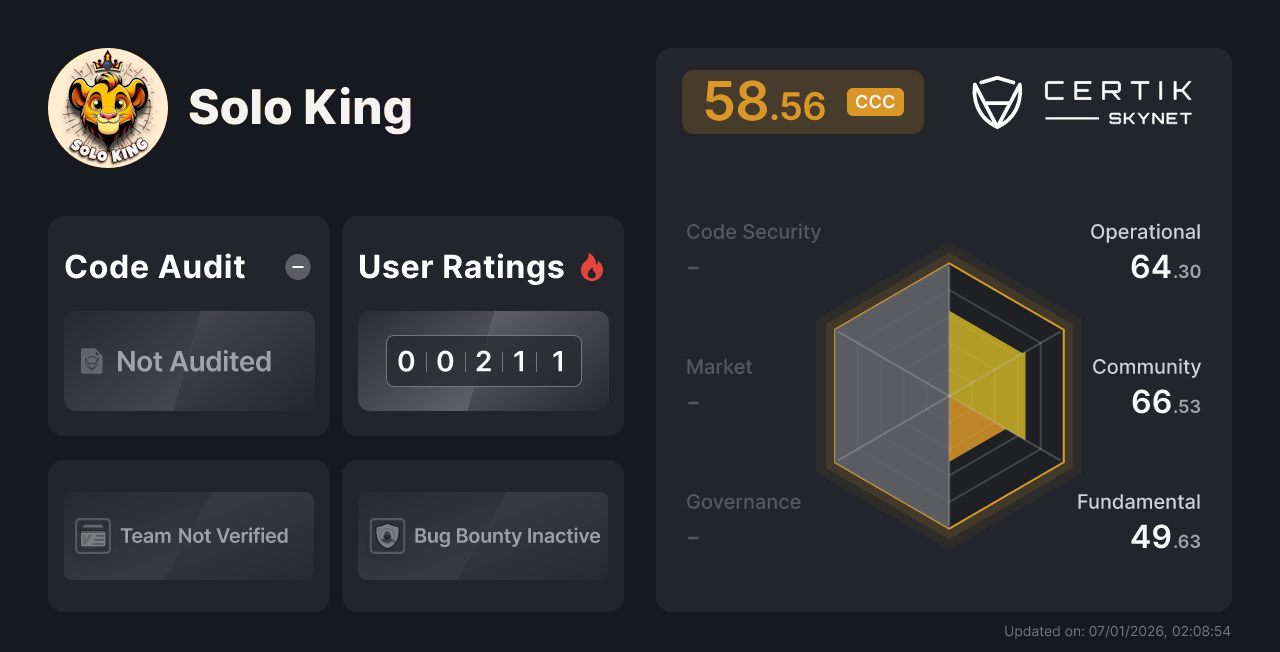 Solo King - CertiK Skynet Project Insight