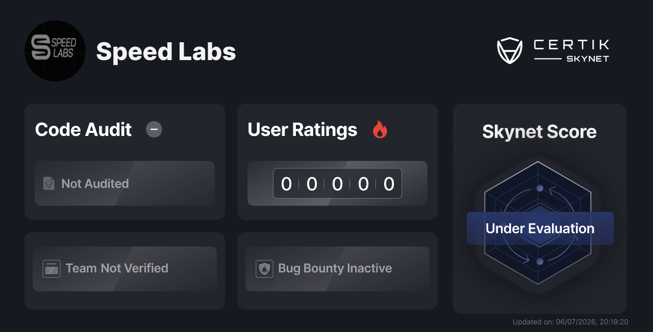 Speed Labs - CertiK Skynet 项目分析