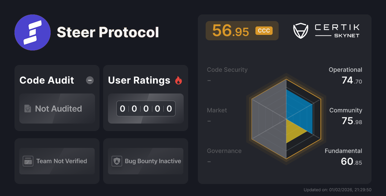 Steer Protocol - CertiK Skynet Project Insight