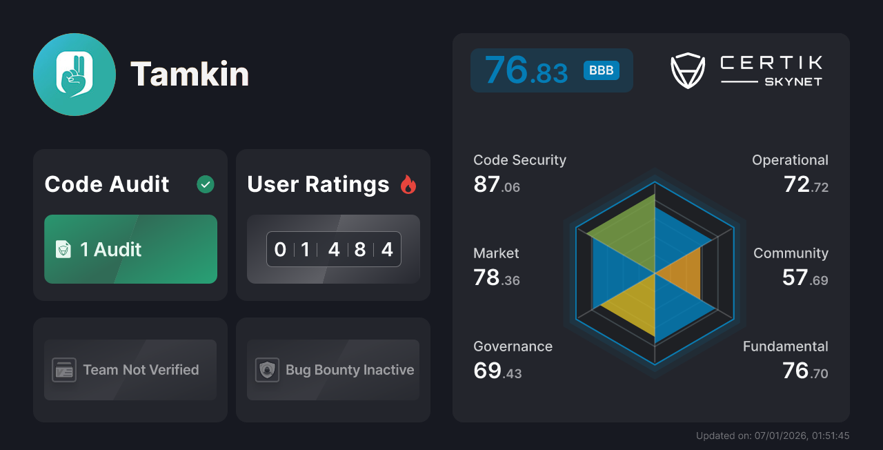 Tamkin - CertiK Skynet Project Insight
