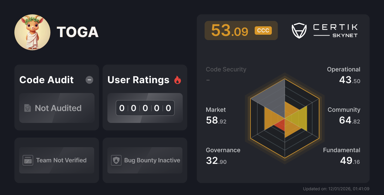 TOGA - CertiK Skynet Project Insight