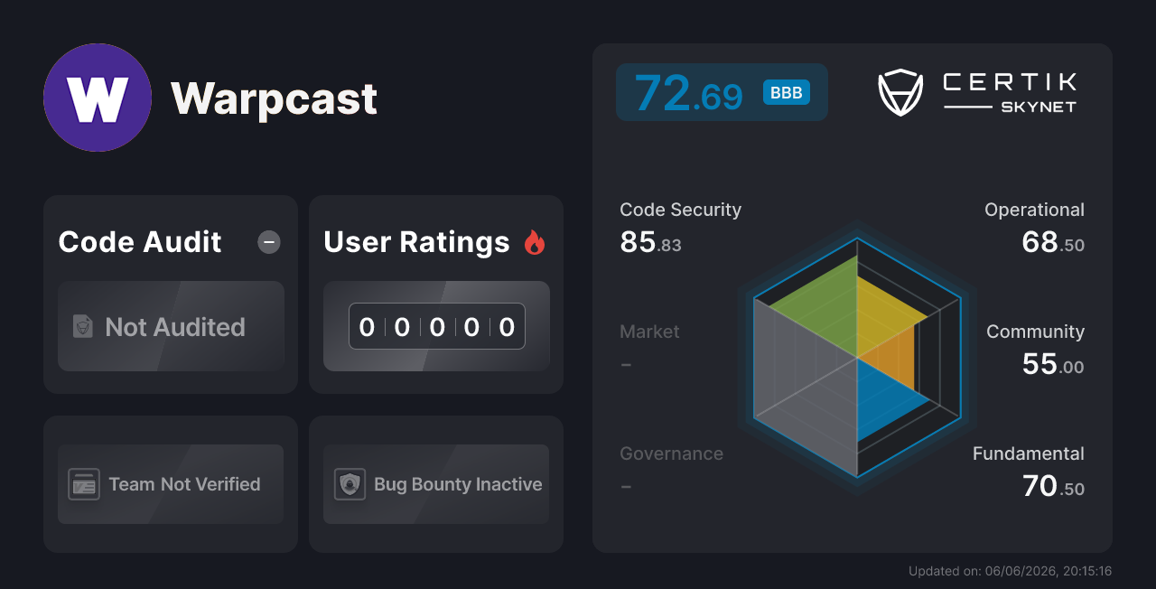 Warpcast - CertiK Skynet Project Insight