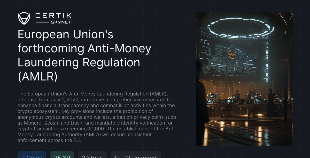 European Union's forthcoming Anti-Money Laundering Regulation (AMLR ...