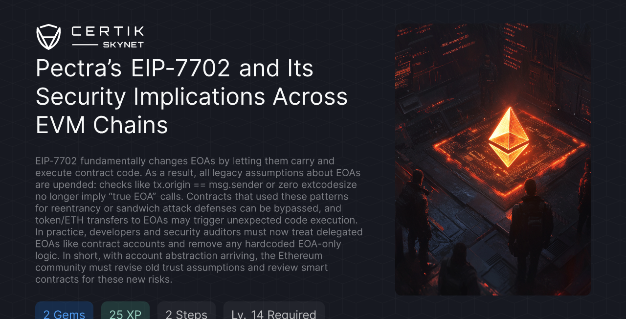 Pectra’s EIP-7702 and Its Security Implications Across EVM Chains - CertiK Quest
