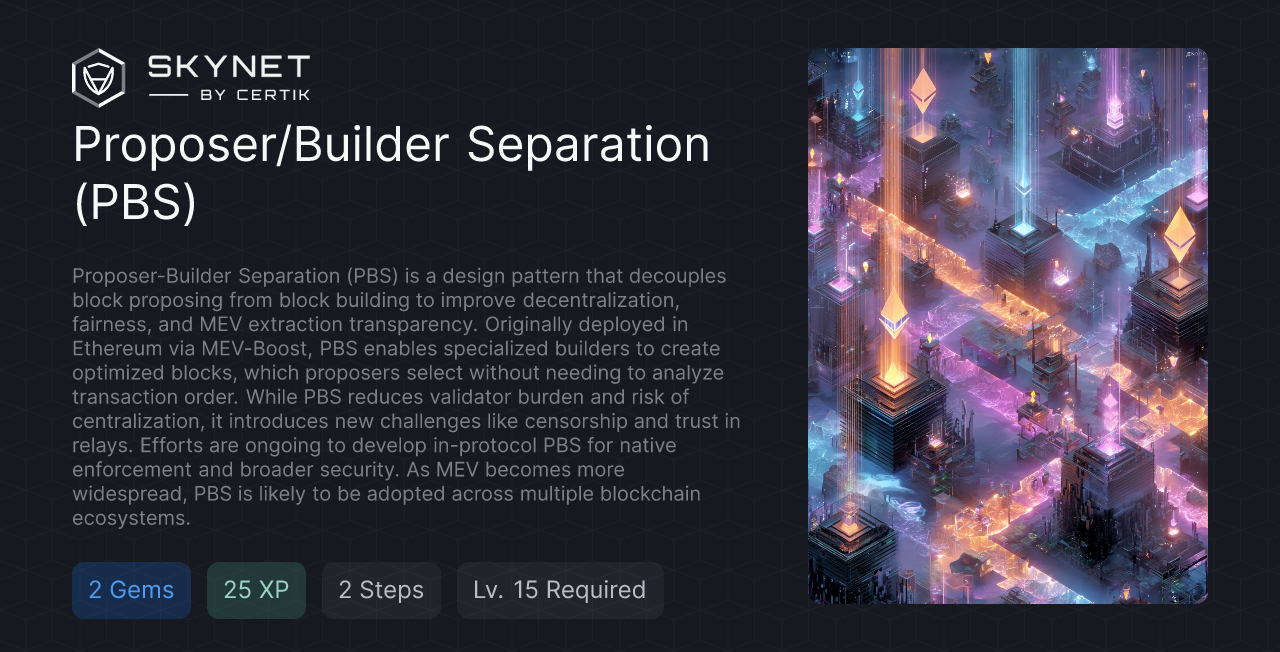 Proposer/Builder Separation (PBS) - CertiK Quest